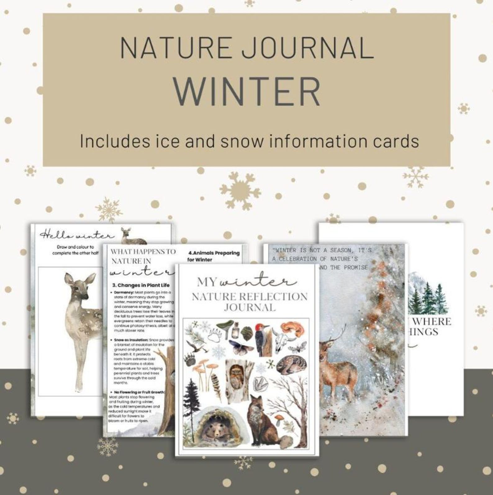 Winter Nature Journal With PLR /mrr-commercial Use - Etsy