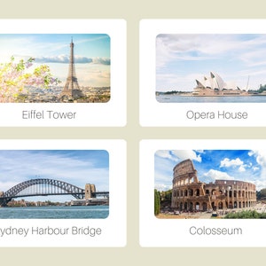 Famous Landmarks Vocabulary FLASHCARDS - Etsy