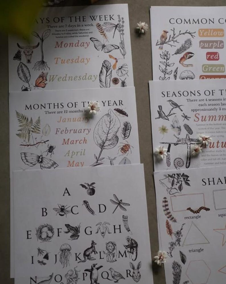 NATURE INSPIRED Educational Poster Pack - Nature School- Homeschool ...