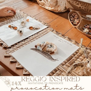 14 Nature Invitation PROVOCATION MATS Reggio Inspired Playdough Loose ...