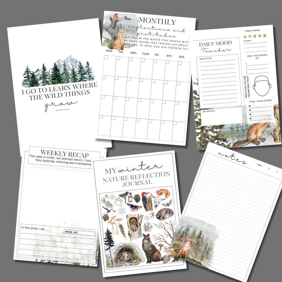 Winter Nature Journal With PLR /mrr-commercial Use - Etsy