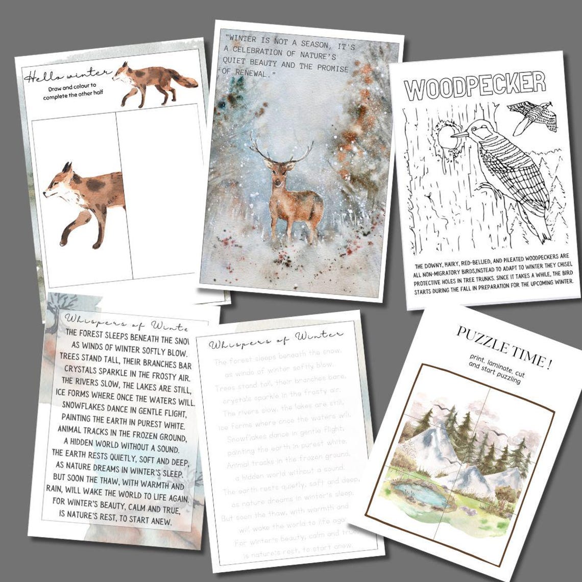Winter Nature Journal With PLR /mrr-commercial Use - Etsy