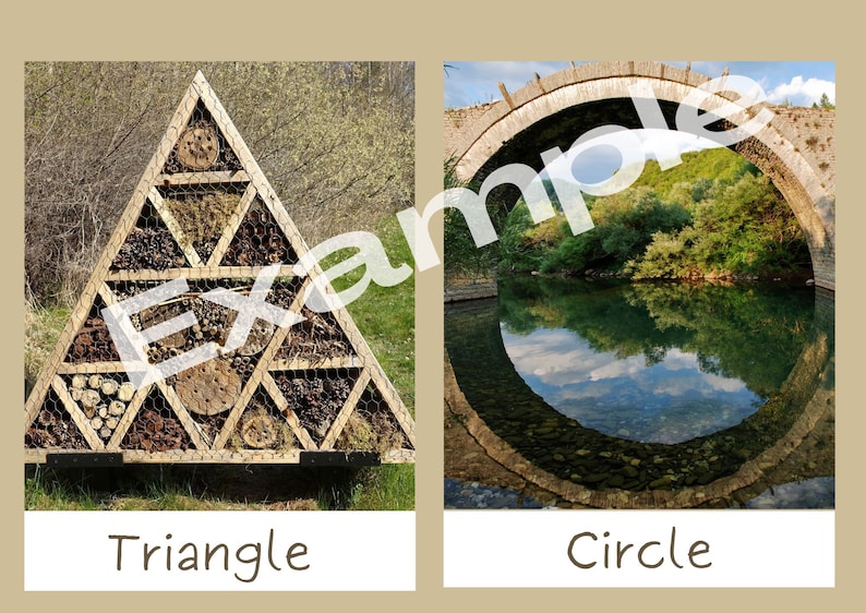 Reggio Inspired -NATURE SHAPES - Real Photographs- Flashcards\poster - Etsy
