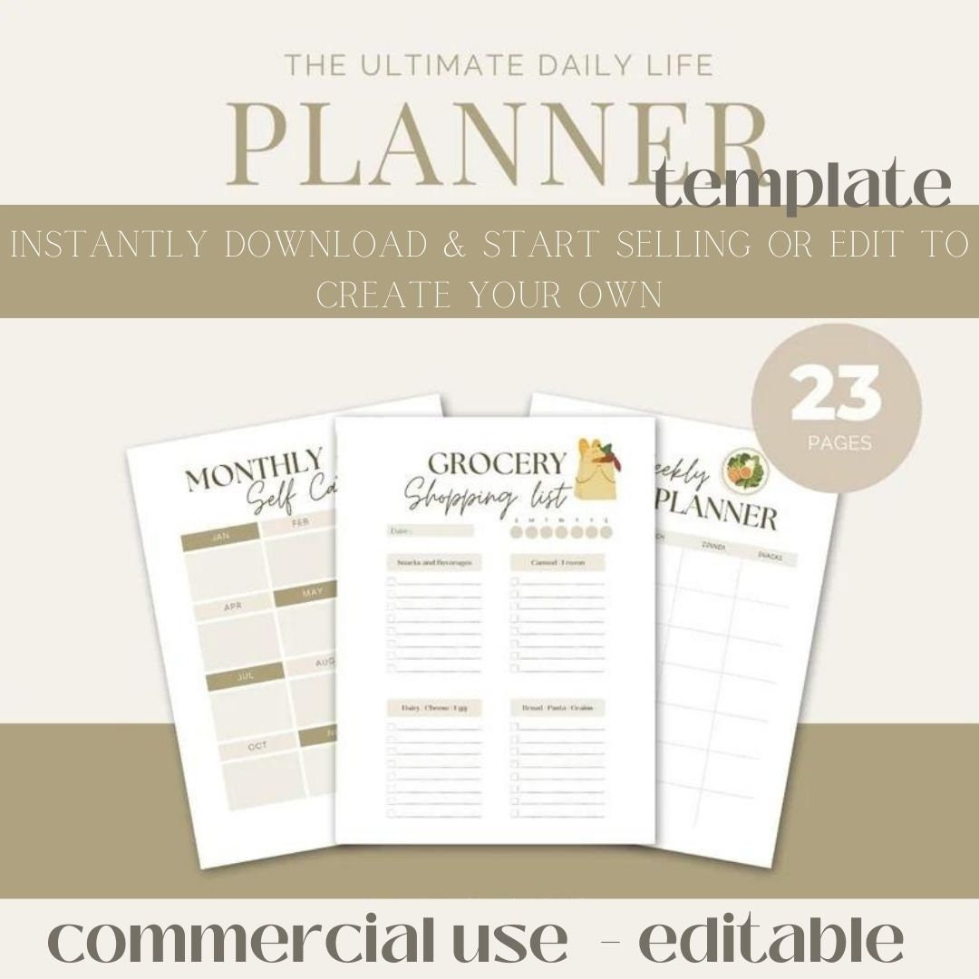 DAILY LIFE Planner 23 Pages-commercial Use Plr - Etsy