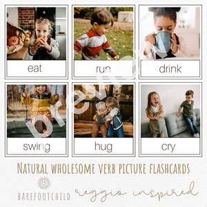 24x VERB Flash Cards- Natural Reggio Inspired Real Photos- Morning ...