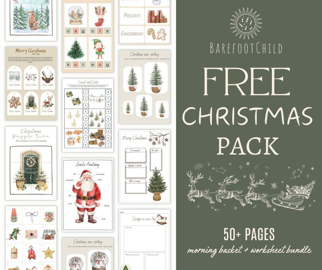 Christmas Morning Basket + Worksheet Bundle - 50 Pages - Etsy