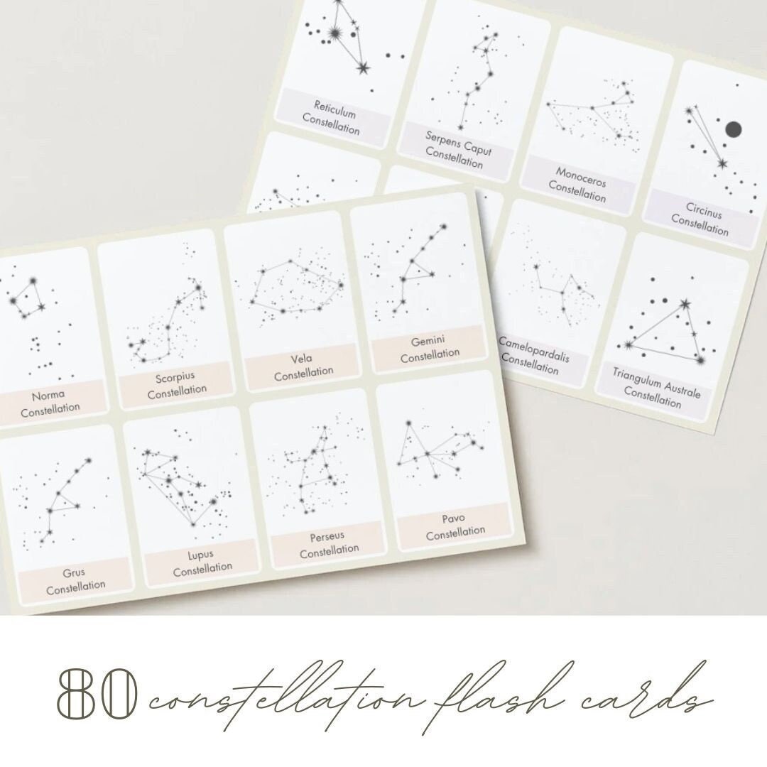 80x Constellation Flashcards - Etsy