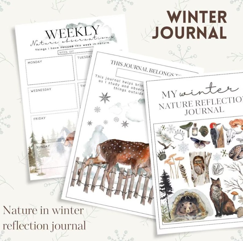 Winter Nature Journal With PLR /mrr-commercial Use - Etsy