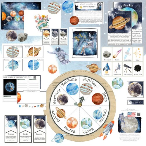 PLANET UNIT Flashcards Activities & Worksheets - Etsy