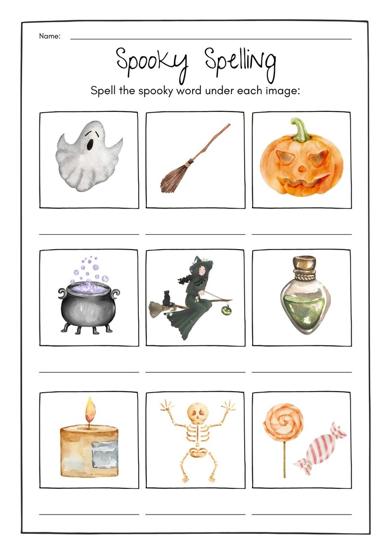 Halloween Worksheet and Activity Pack - Etsy