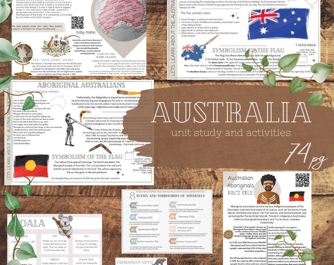 Australia Continents & Oceans Printable Activity Pack World Geography ...