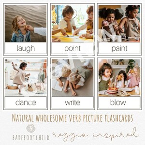 24x VERB Flash Cards- Natural Reggio Inspired Real Photos- Morning ...