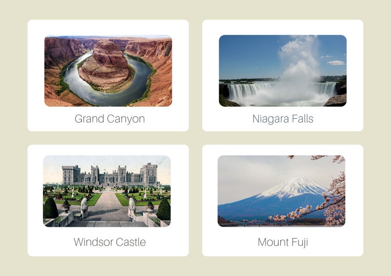 Famous Landmarks Vocabulary FLASHCARDS - Etsy