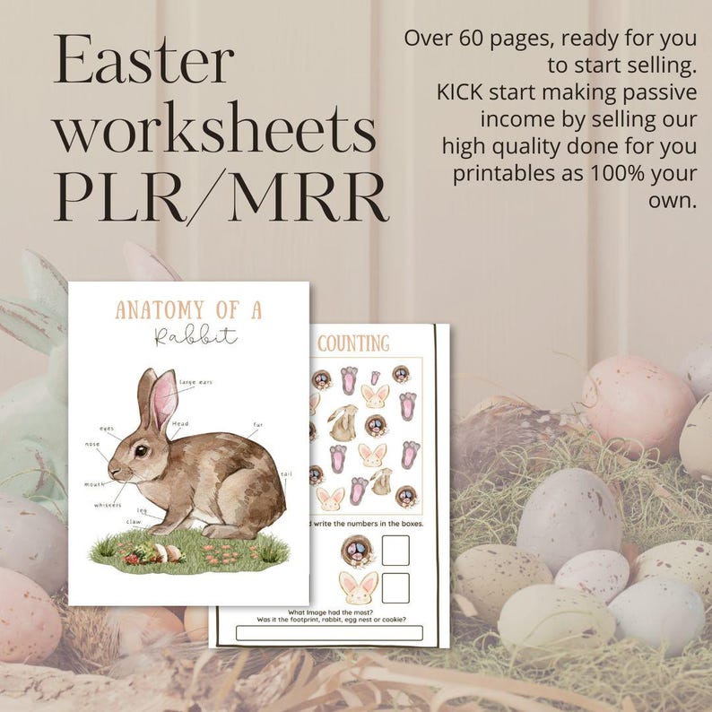 Easter Learning Worksheets PLR and MRR- Resell as Your Own - Etsy