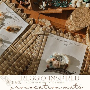 14 Nature Invitation PROVOCATION MATS | Reggio Inspired | Playdough ...