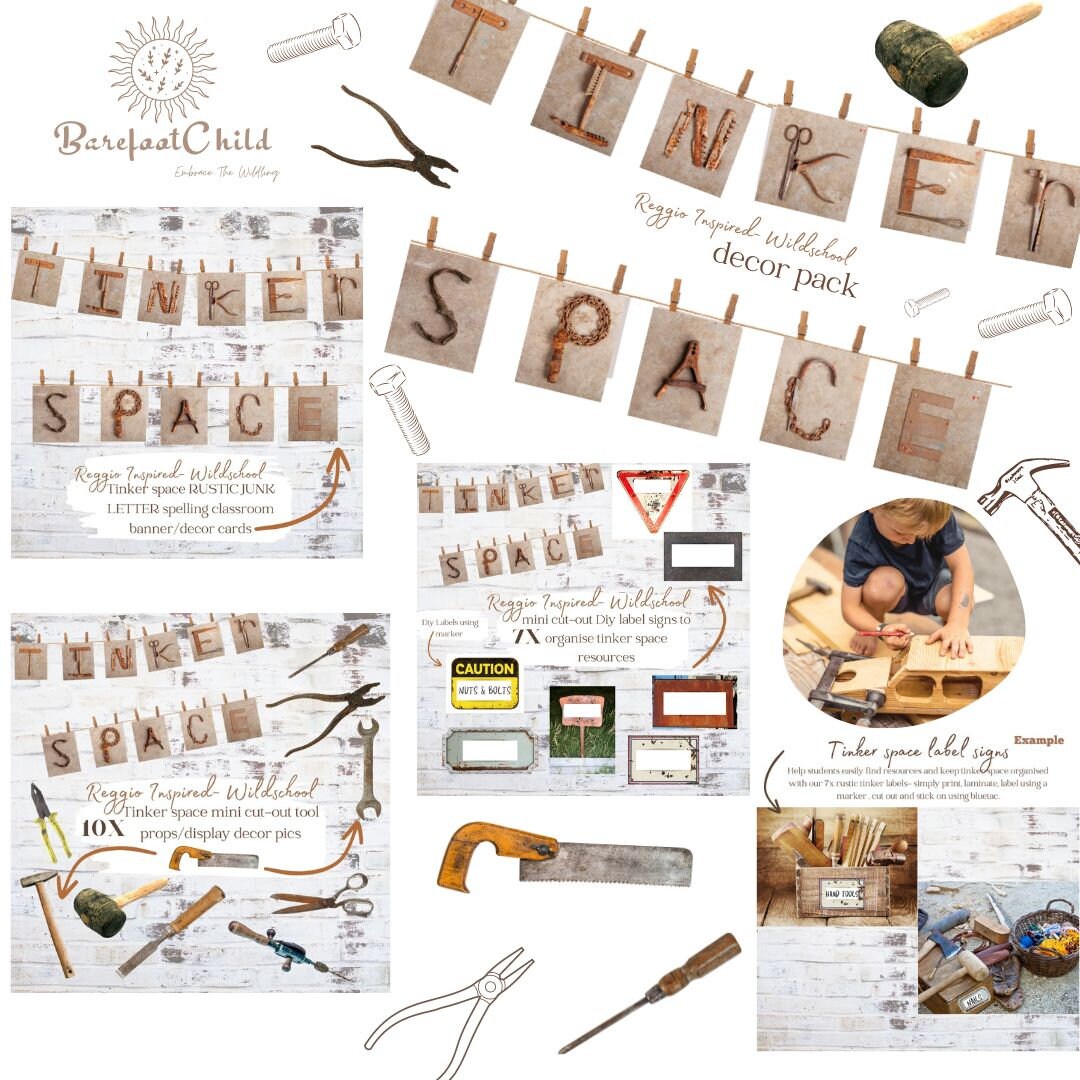 Tinker Space Decor Pack Maker Space Reggio Inspired Classroom Stem ...