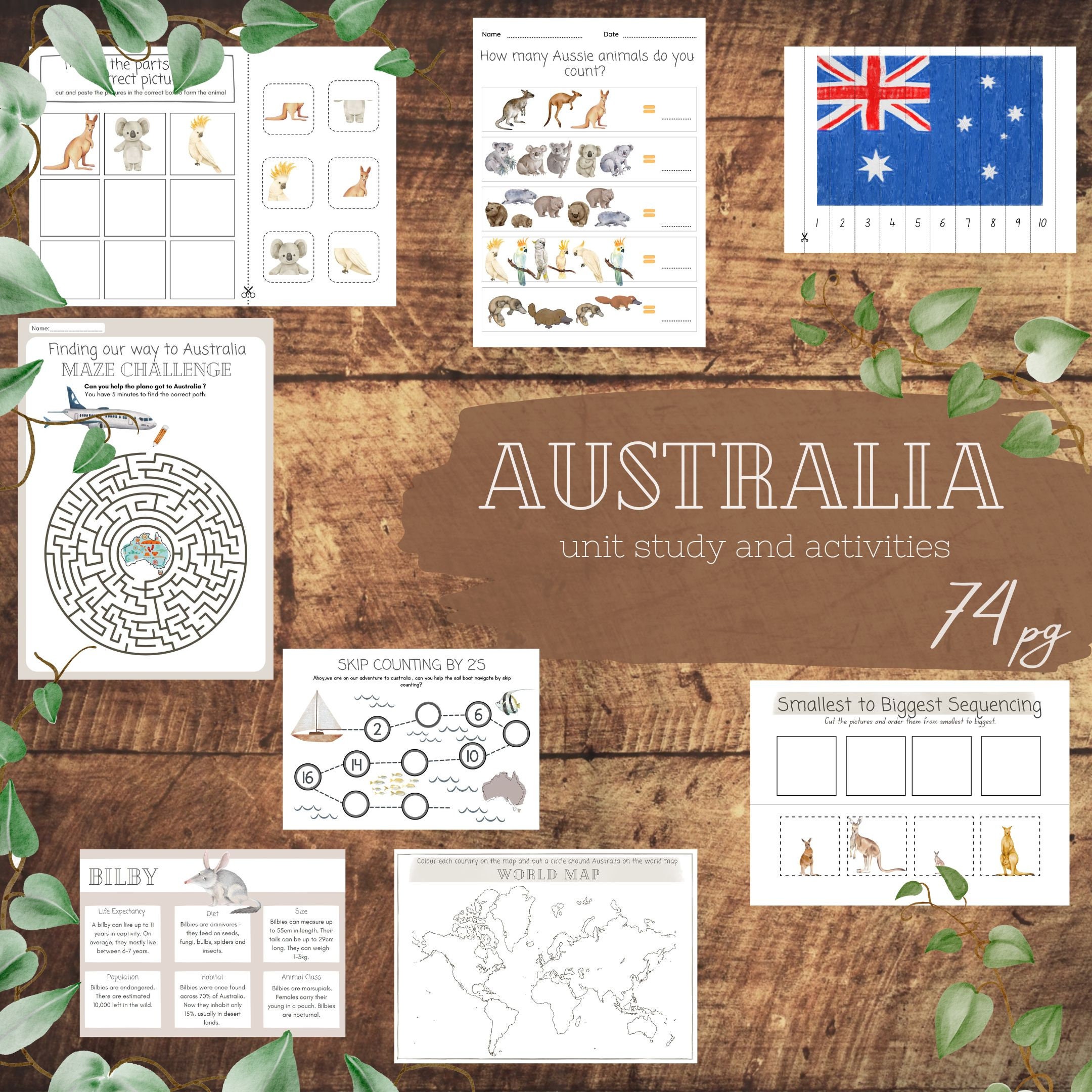 Australian Unit Learning Printable Pack 74page - Etsy Australia