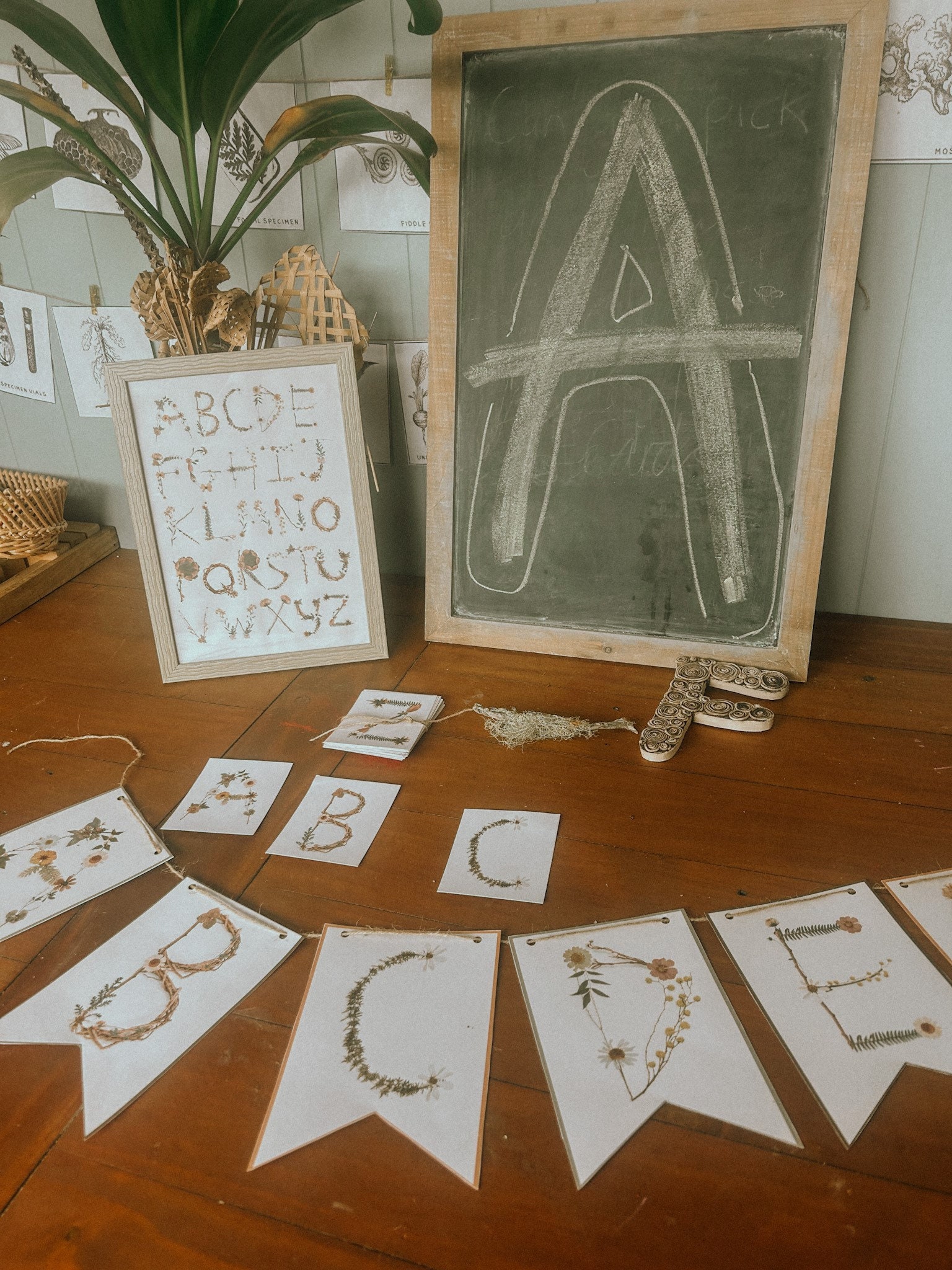 Handmade Wild-school ALPHABET FLASHCARDS & Bunting Poster - Etsy