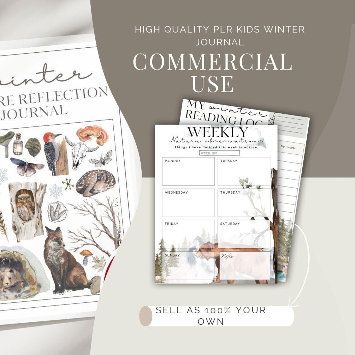 Winter Nature Journal With PLR /mrr-commercial Use - Etsy