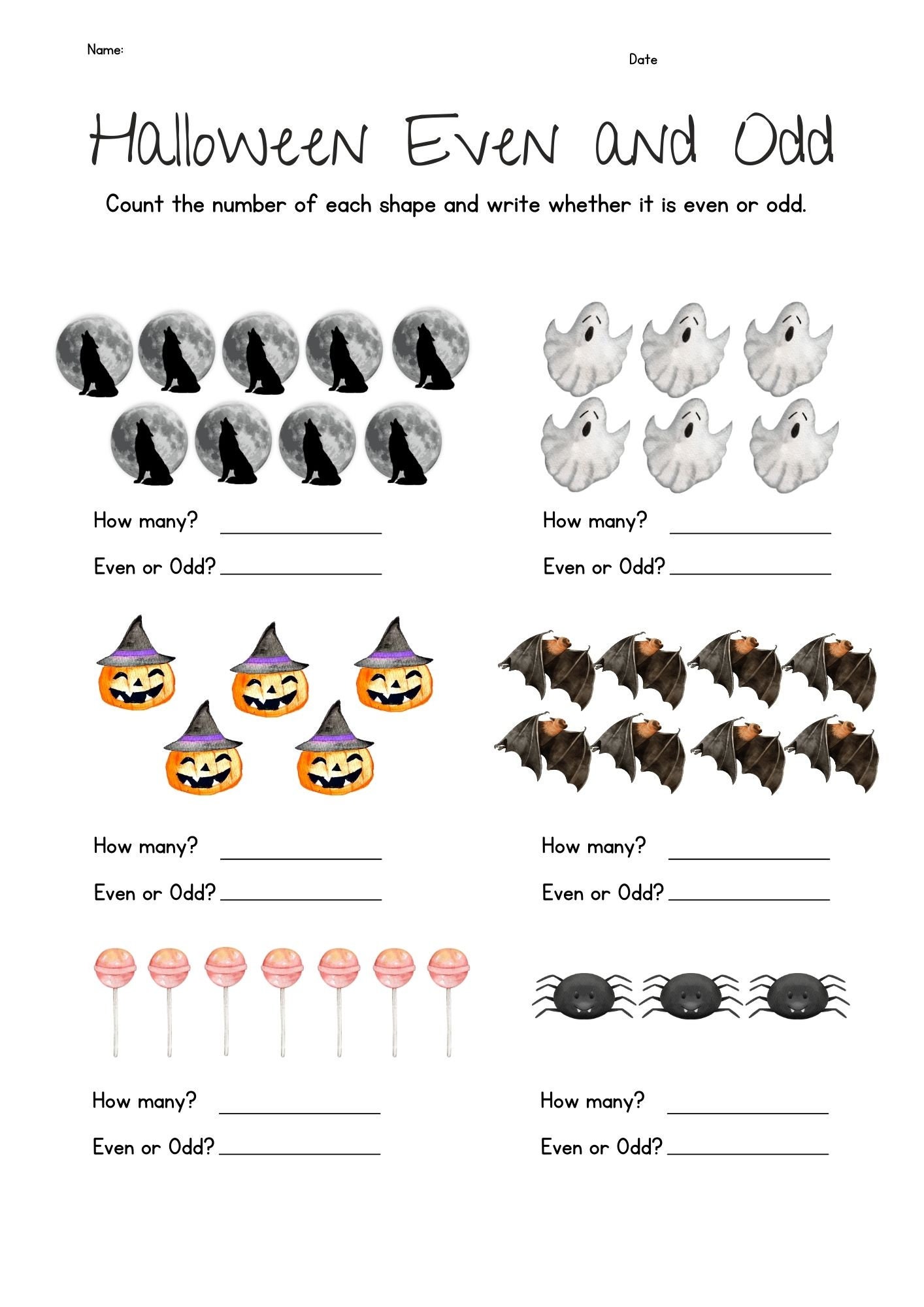 Halloween Worksheet and Activity Pack Freebie Over on Our - Etsy