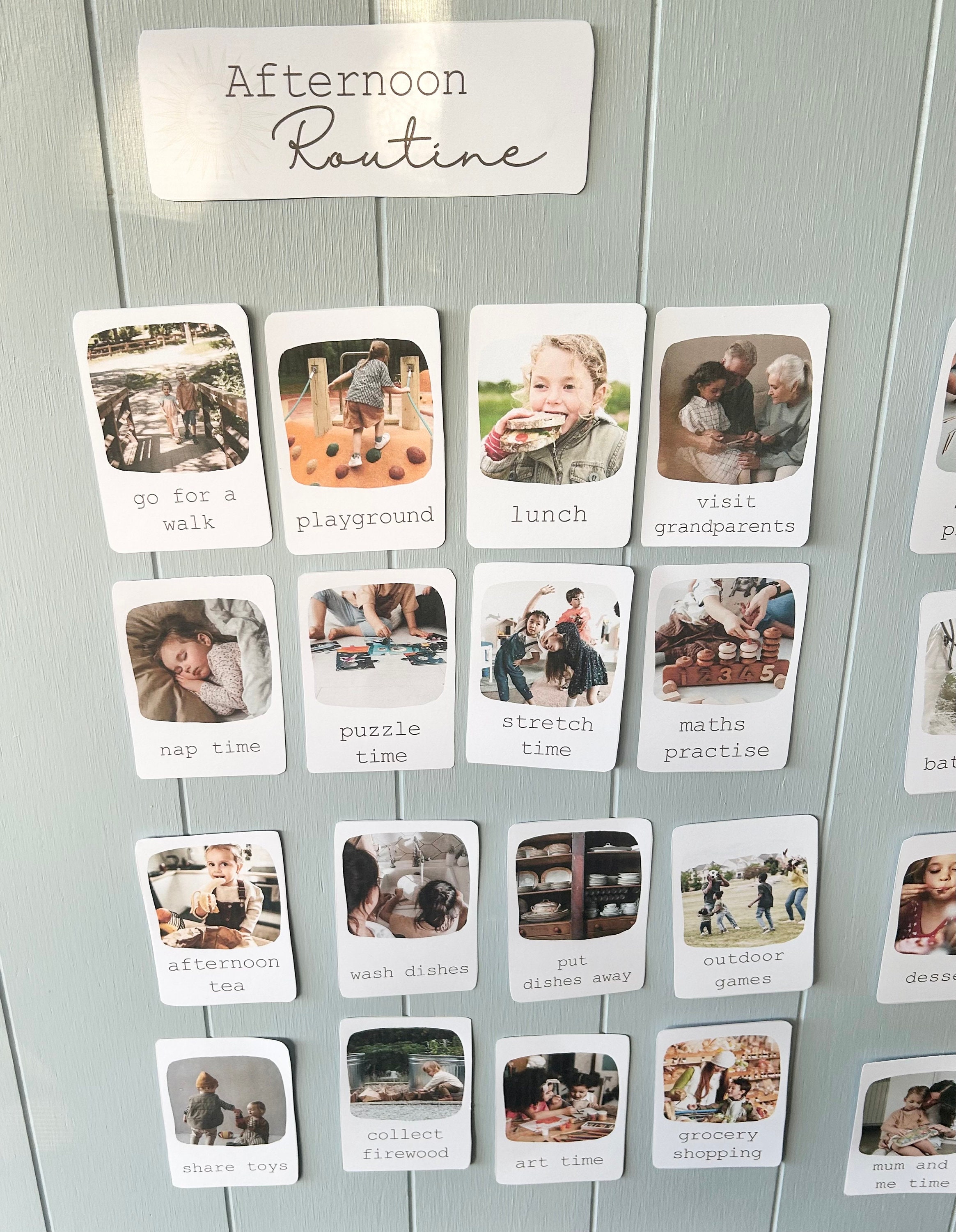 Reggio Inspired Kids DAILY ROUTINE & CHORE Flashcards X94 - Etsy UK