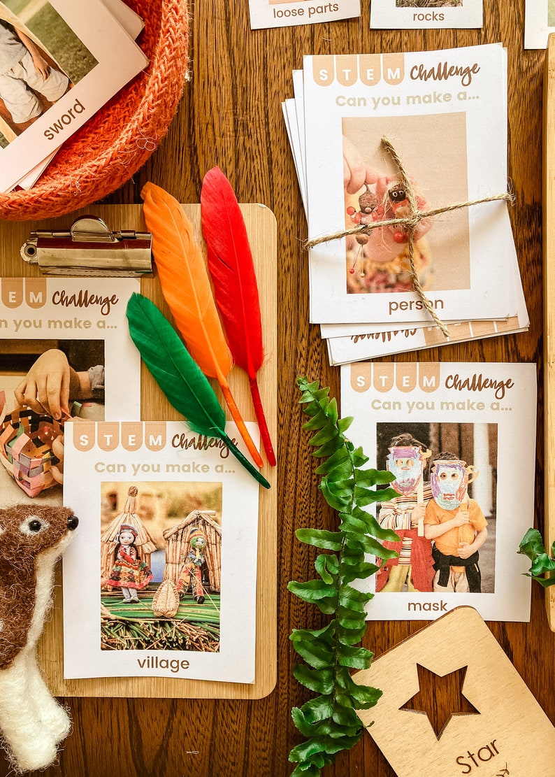 Stem Challenge Flashcards - Reggio Inspired Invitations to Play - Etsy