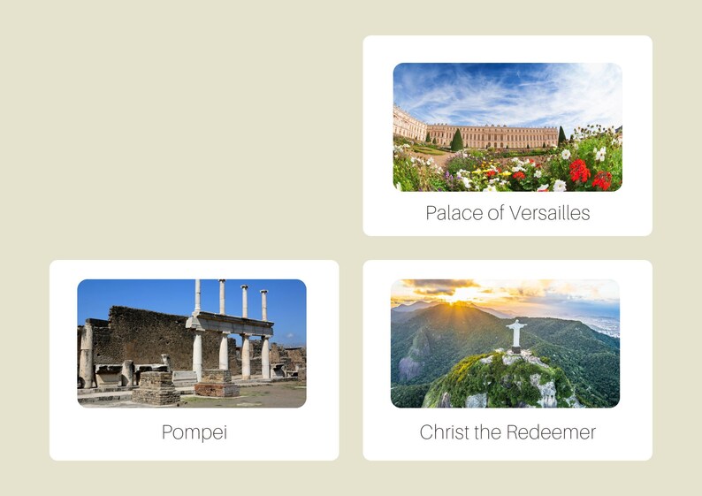 Famous Landmarks Vocabulary FLASHCARDS - Etsy