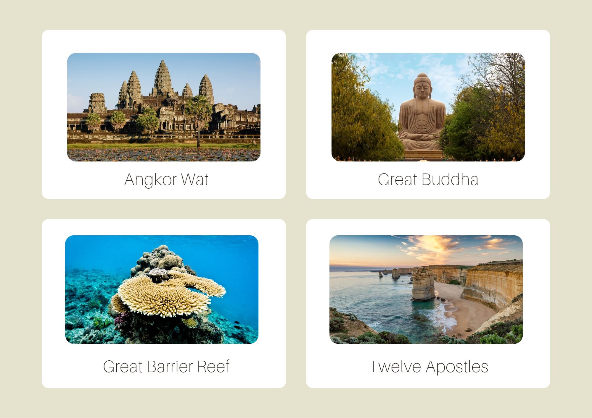 Famous Landmarks Vocabulary FLASHCARDS - Etsy Australia