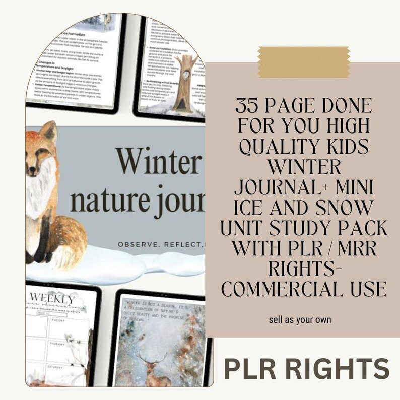 Winter Nature Journal With PLR /mrr-commercial Use - Etsy