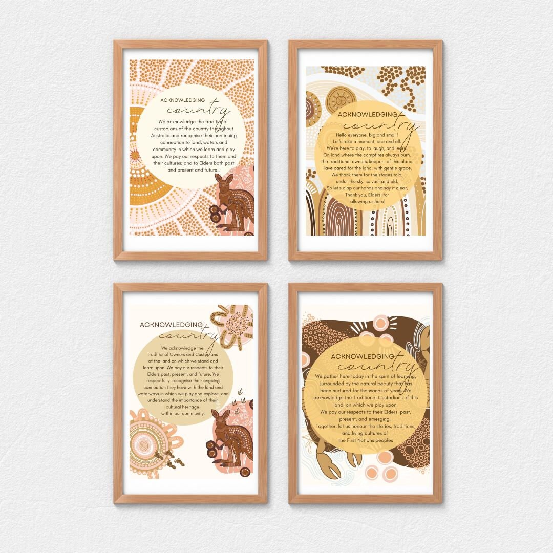 Australian Land Acknowledgement Classroom Poster Pack of 4 - Aboriginal ...