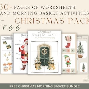 Christmas Morning Basket + Worksheet Bundle - 50 Pages - Etsy