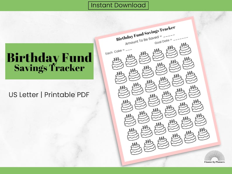 Birthday Fund Savings Tracker - Etsy