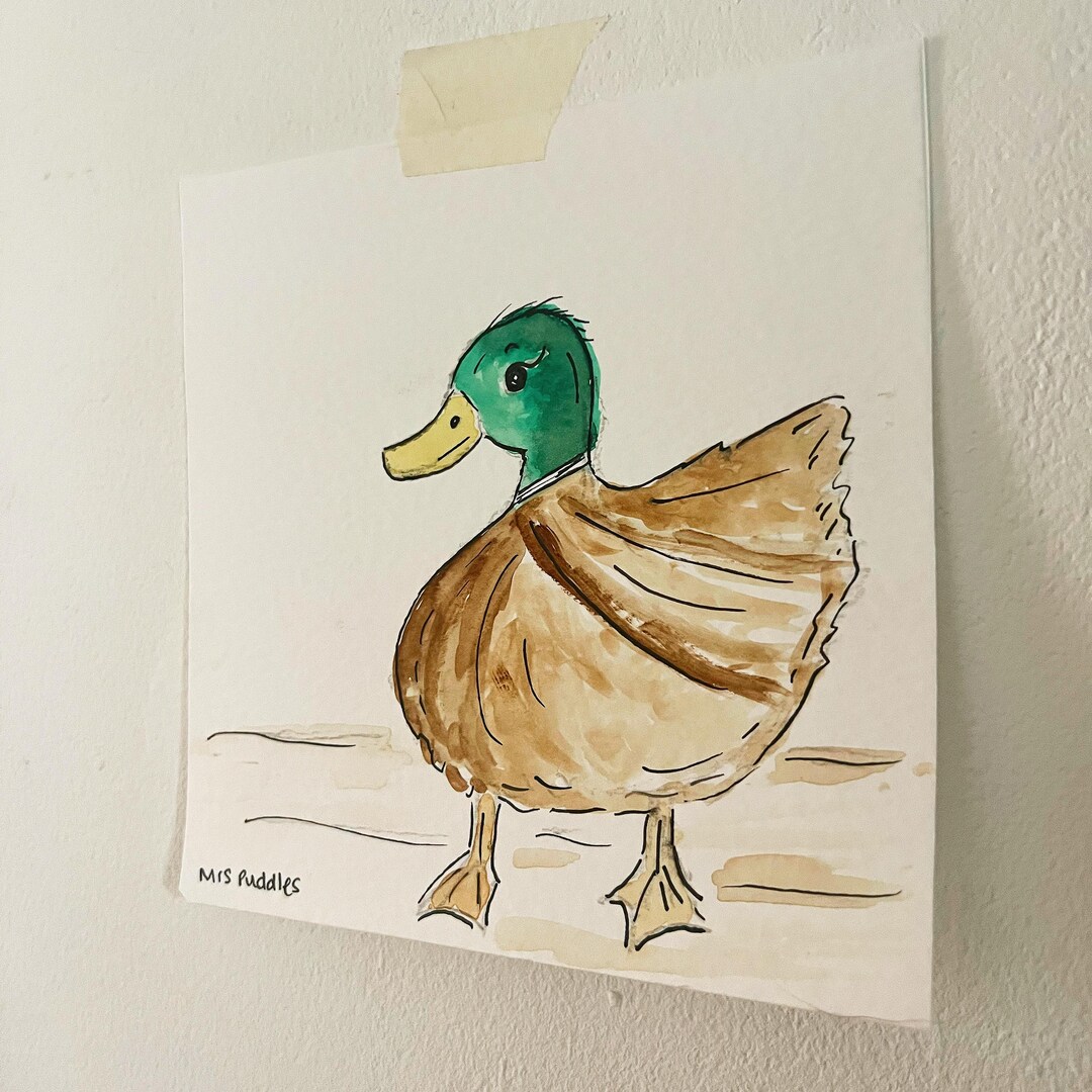 Mrs Puddles Original Water Colour Painting , Duck Painting, Ducks, Home ...
