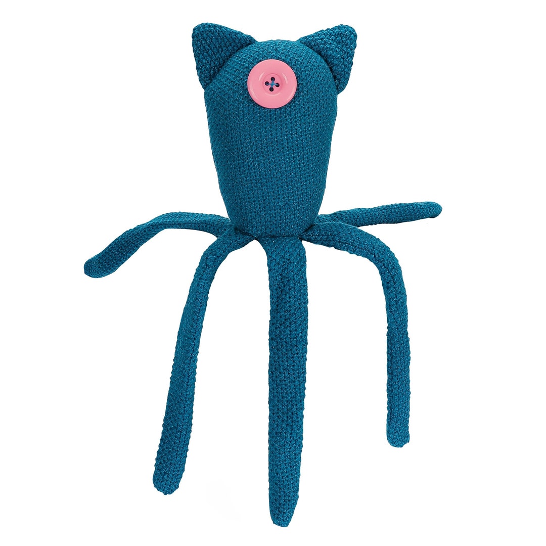 Coraline Crocheted One Eyed Octopus Doll Bright Turquoise - Etsy