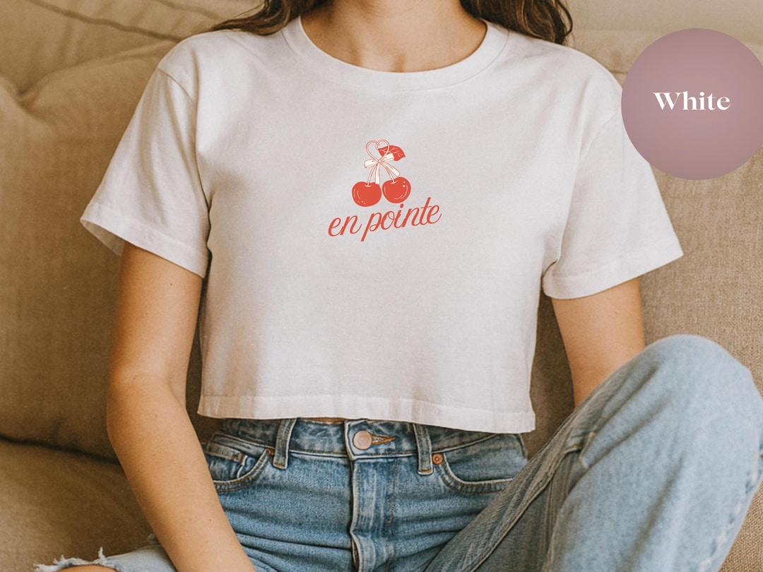 En Pointe Cherry Crop Top | Ballet Crop Top Shirt | Ballerina Graphic ...