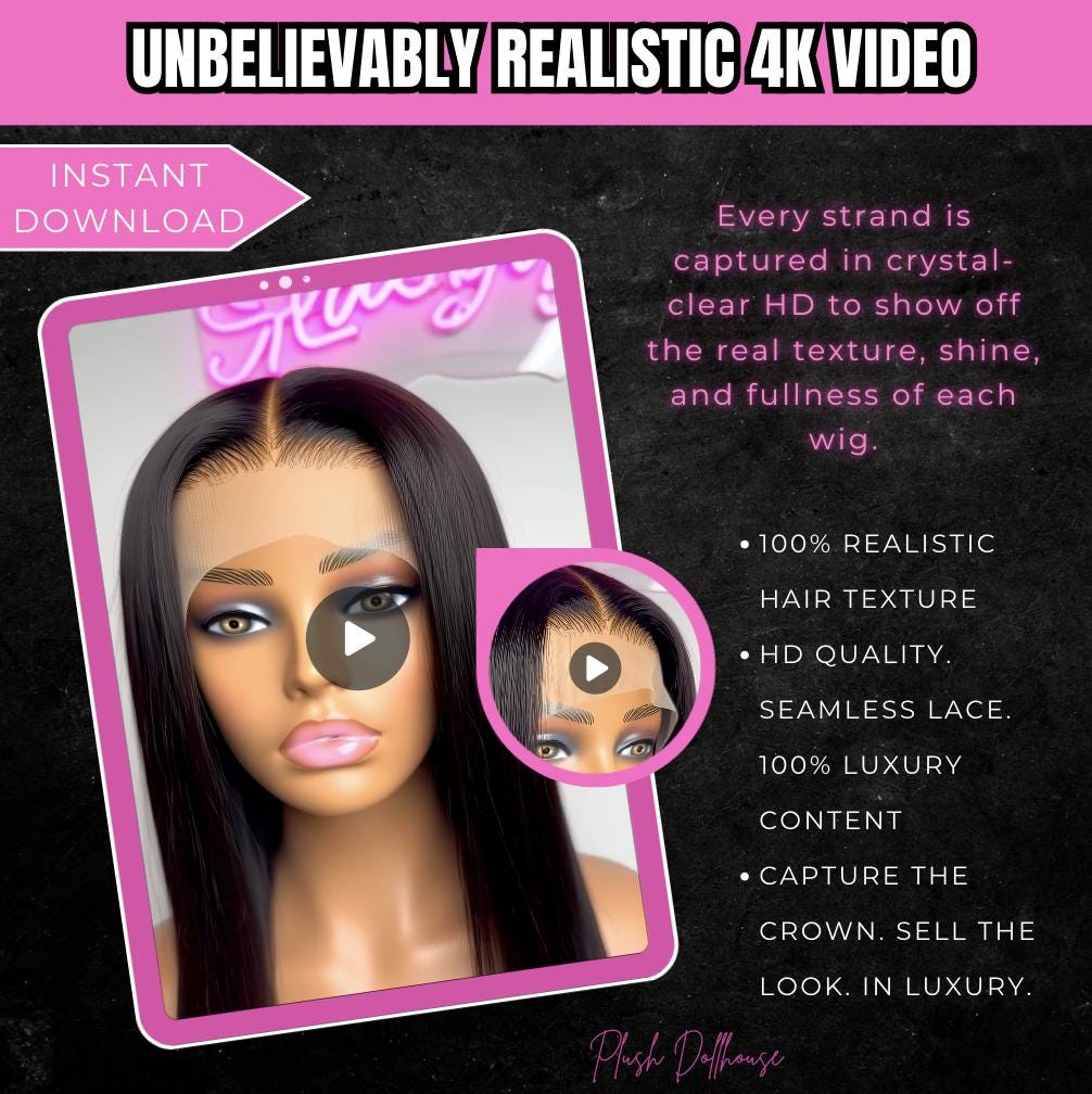 Pink Wig Video Bundle: HD Content for Beauty Brands (digital Download ...