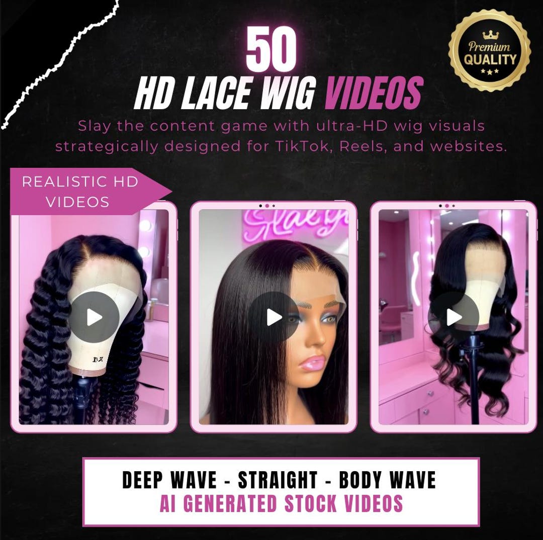 Pink Wig Video Bundle: HD Content for Beauty Brands (digital Download ...