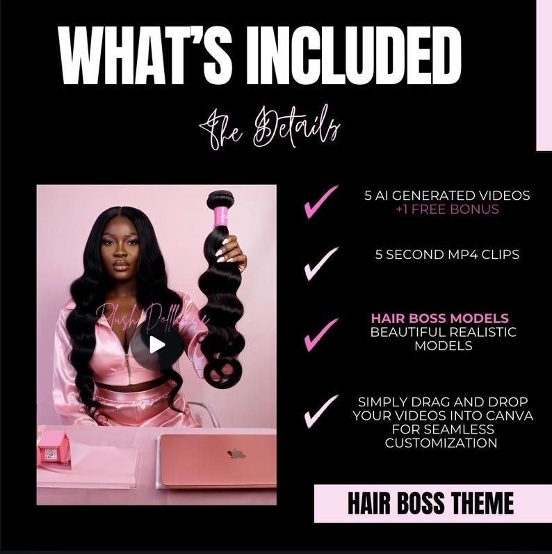 5 Hair Boss Model Stock Videos – HD Hair Branding Content - Etsy