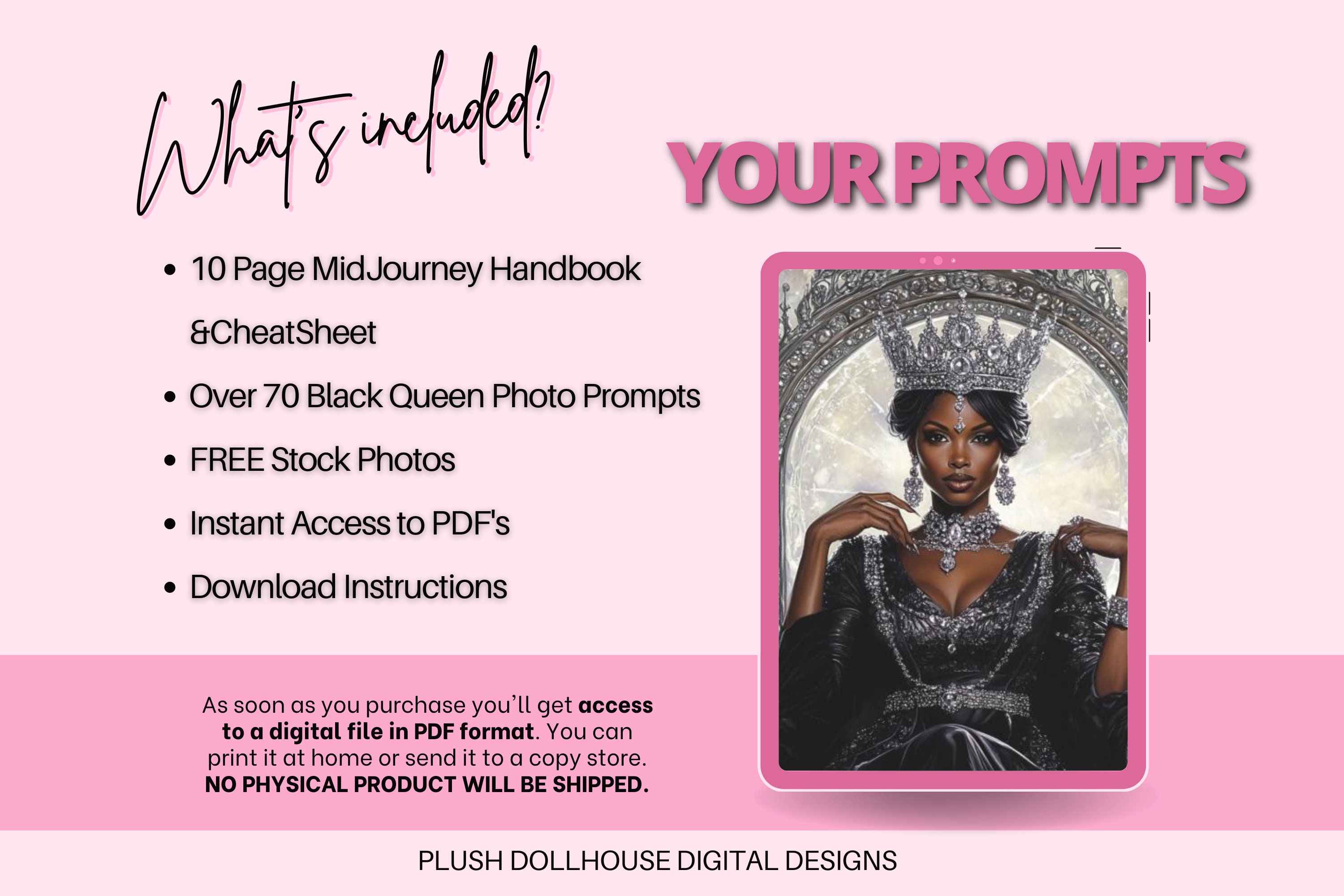 Ai Art Black QUEEN Prompts Digital Download Midjourney Prompt ...