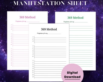 3-6-9 Method 369 Manifestation Law of Attraction Scripting - Etsy