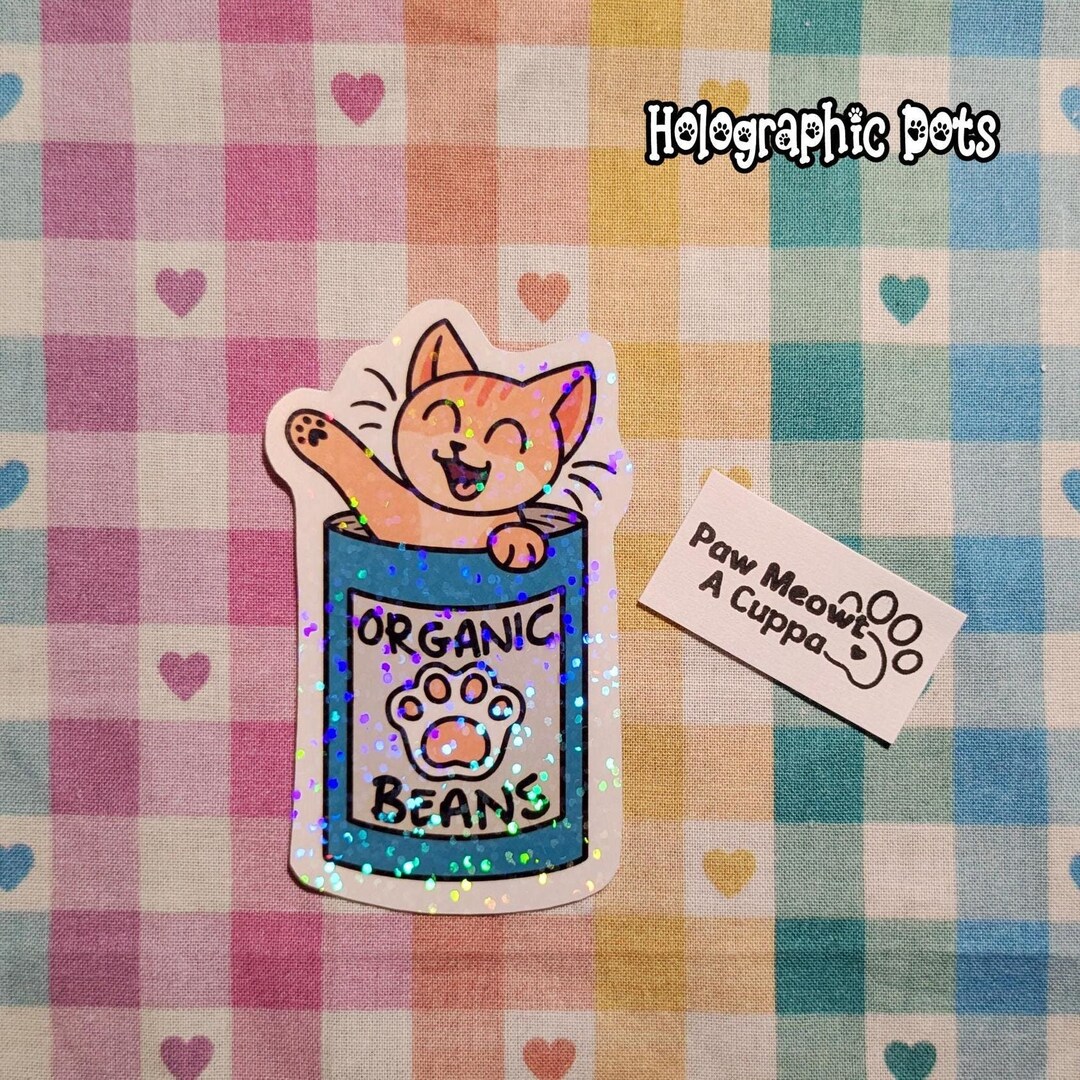 Organic Beans Stickers - Cats, Cute, Decorative, Sticker, Furry, Pet ...