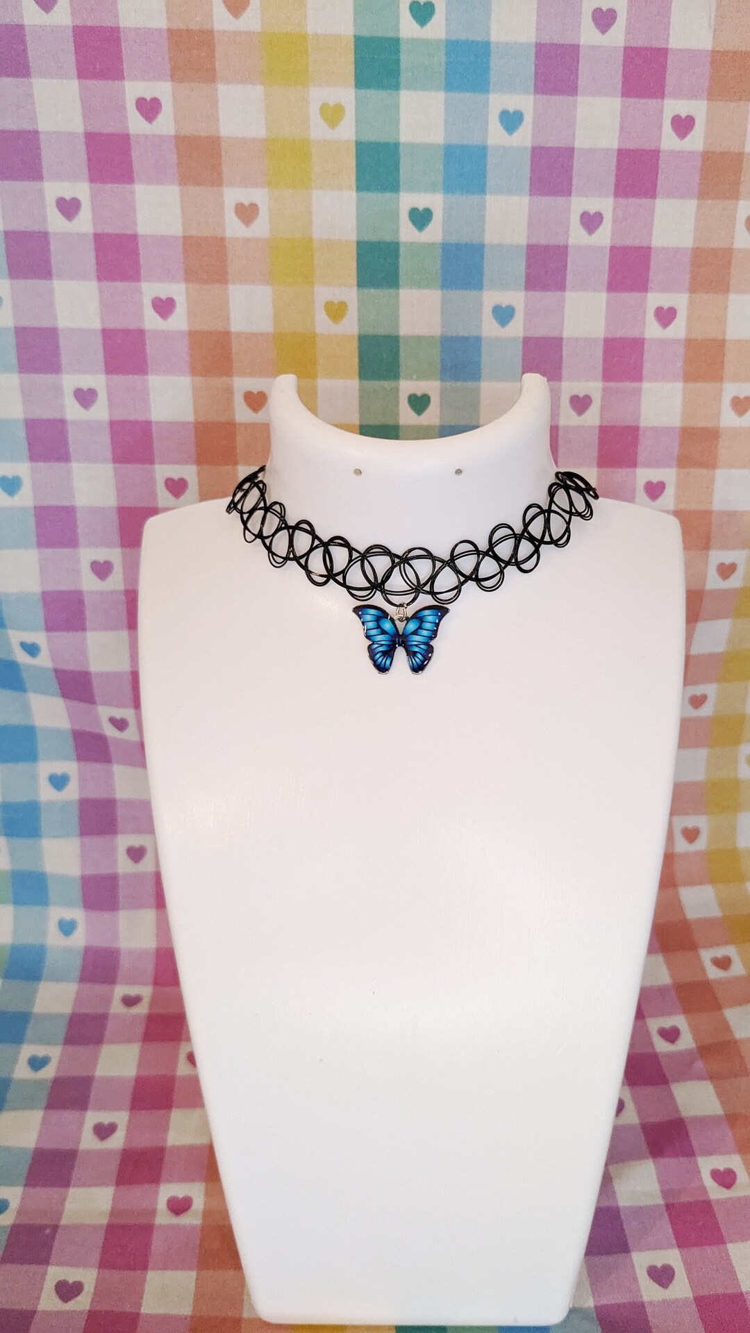 Handmade Butterfly Choker Necklace - Handmade, Blue Morpho - Etsy