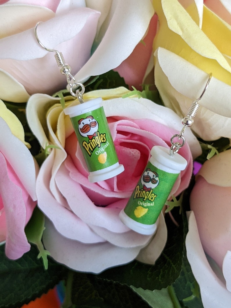 Pringles Earring Handmade, Funny, Snack, Crisps, Chips, Pringle ...