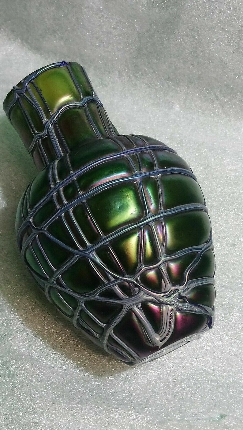 Antique Glass Vase Iridescent and Shimmering, Pallme, König & Habel ...