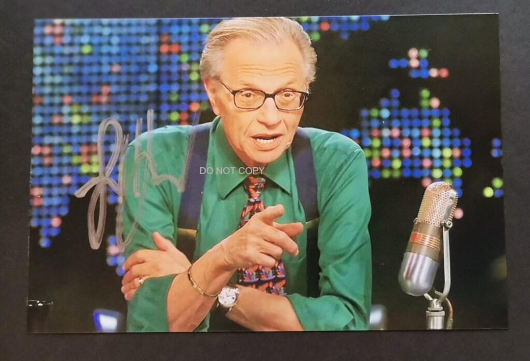 Larry King, Talk Show Host, Actor, Signed Autographed Photo 6x4 - Etsy