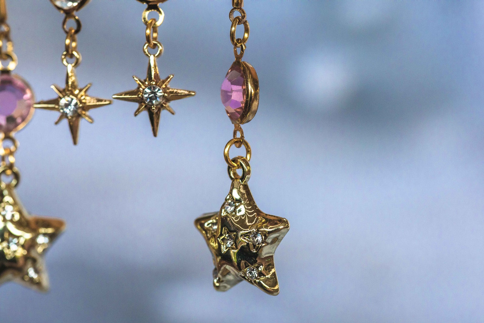 Kelly Celestial Gold Dangle Earrings - Etsy