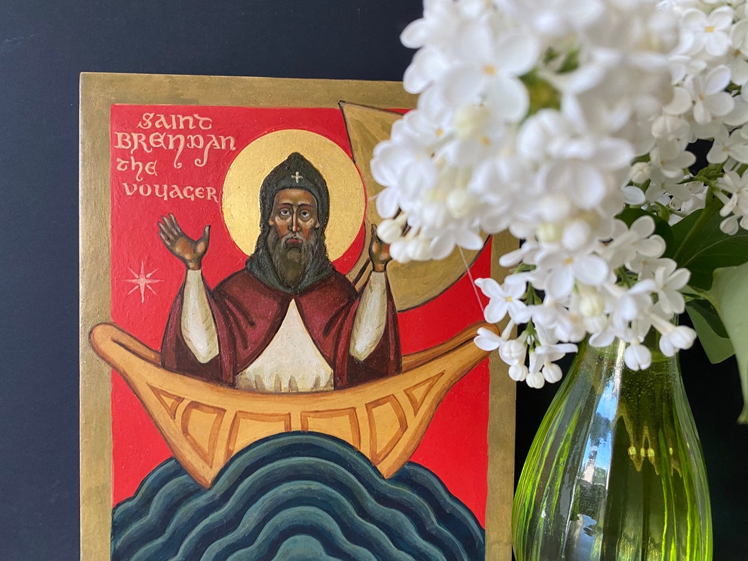 St. Brendan the Voyager Unique HANDMADE Byzantine Icon Irish Saint - Etsy