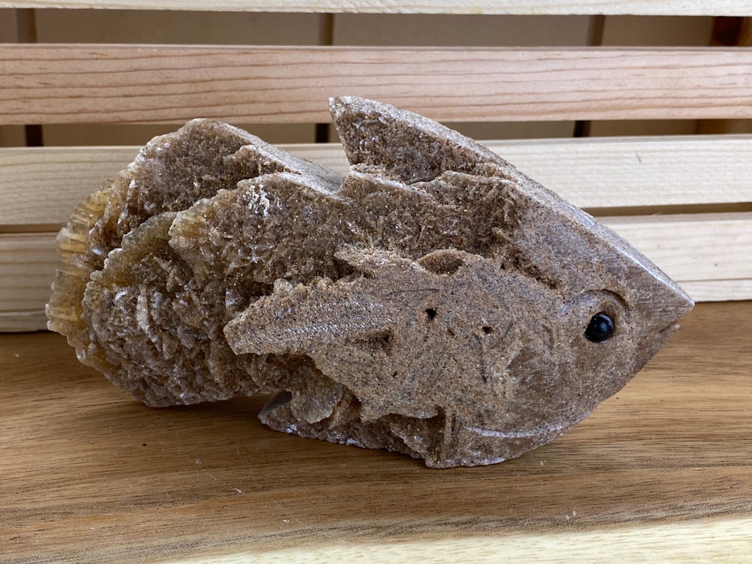 Sand Selenite Gypsum Fish Carving - Etsy