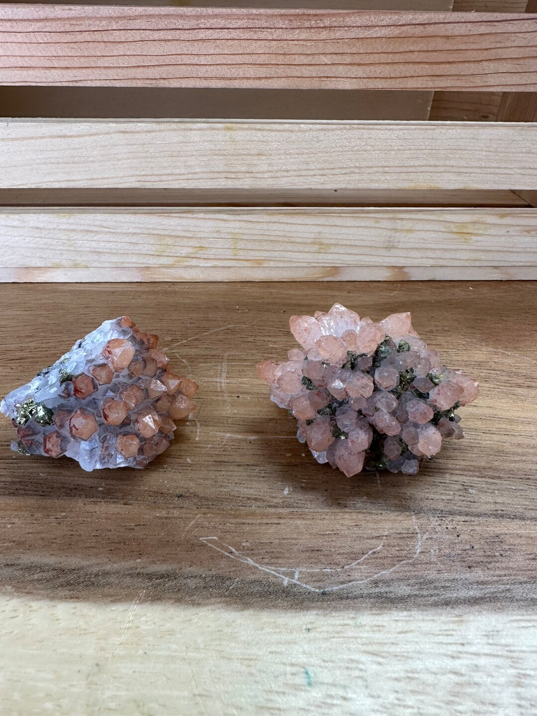 Peach Quartz With Pyrite - Etsy