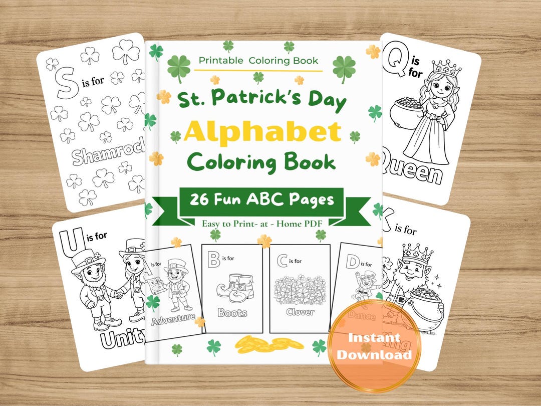 St. Patrick's Alphabet Day Coloring Pages Printable | ABC Kids Activity ...